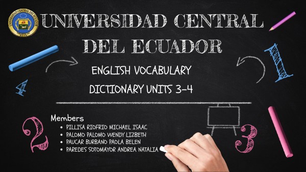 DICTIONARY UNITS 3-4