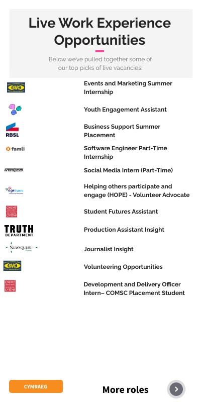 Work Experience opportunities | Genially