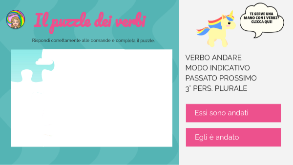 PUZZLE DEI VERBI | Genially