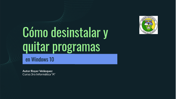 Como desinstalar y quitar programas en win10 | Genially
