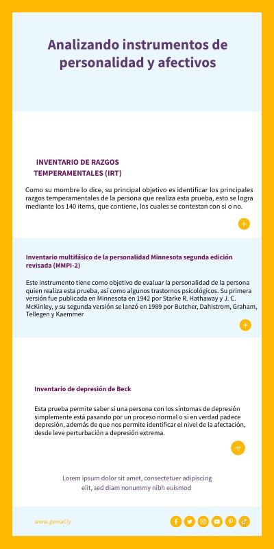 R4. Analizando instrumentos de personalidad y afectivos. | Genially