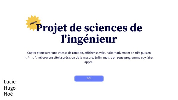 Projet de sciences de l'ingénieur | Genially