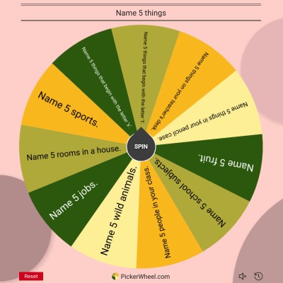 Name 5 things... (Speaking) | Genially