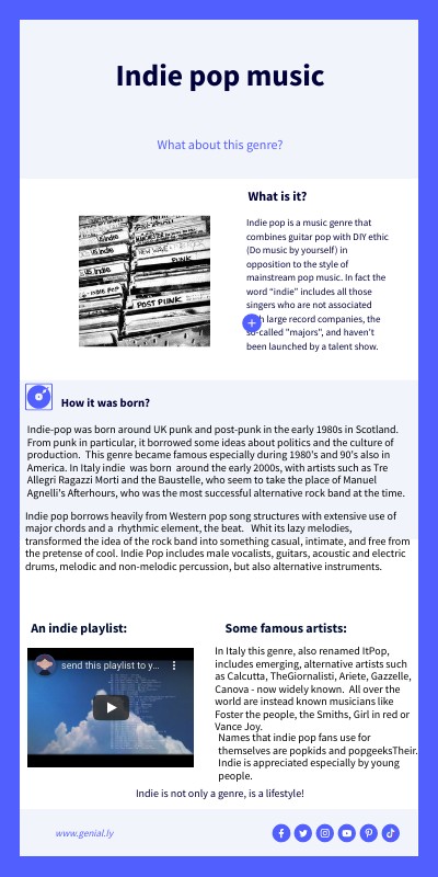 INDIE POP MUSIC | Genially