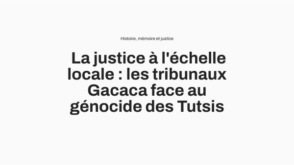 Tribunaux Gacaca