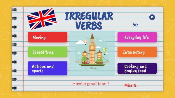 Irr verbs Rimbaud 5e | Genially