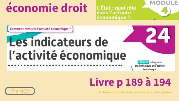 Les indicateurs de l'activité économique | Genially