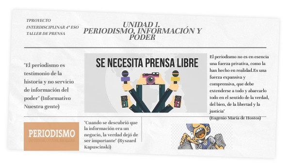 UNIDAD 1. PERIODISMO, INFORMACIÓN Y PODER