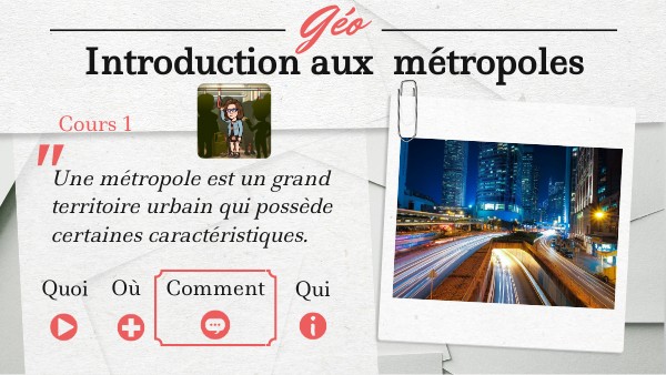 Introduction métropole | Genially