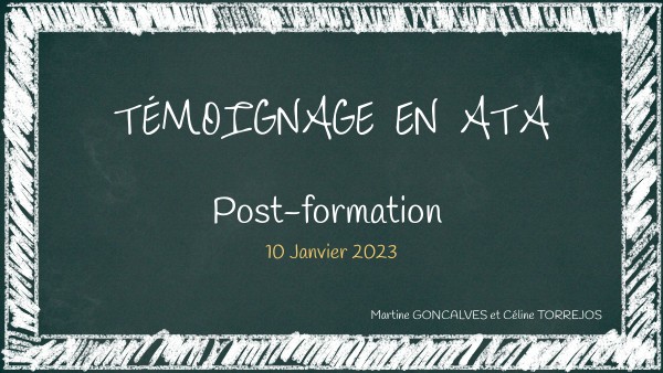 POST-FORMATION TEMOIGNAGE EN ATA | Genially