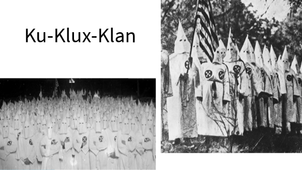 Presentazione di storia sul Ku-Klux-Klan | Genially