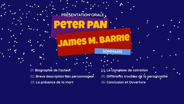 Peter Pan - James Barrie - Présentation Orale | Genially
