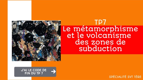 TP Métamorphisme et magmatisme des zones de subductiion copie | Genially