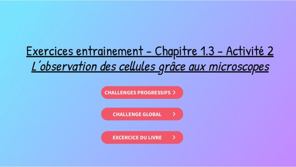 1ES - L’observation des cellules grâce aux microscopes | Genially