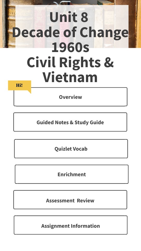 Unit 8 Decade of Change: 1960s