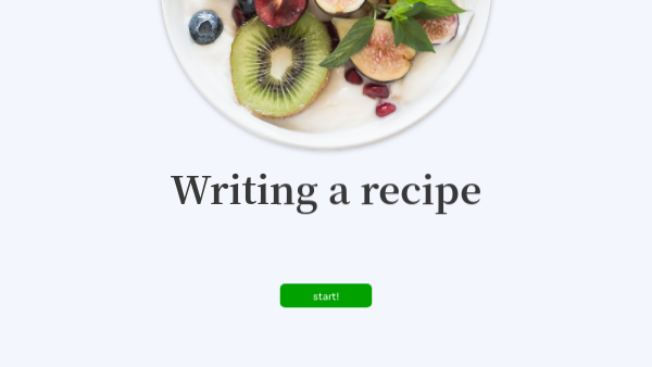 Writing a recipe