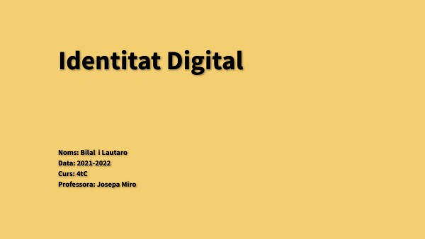 IDENTITAT DIGITAL | Genially