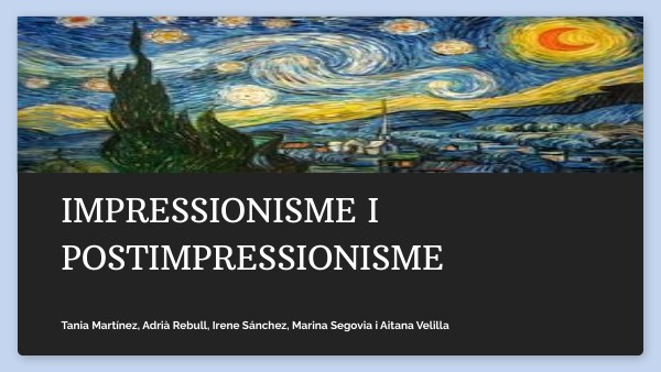IMPRESSIONISME I POSTIMPRESSIONISME