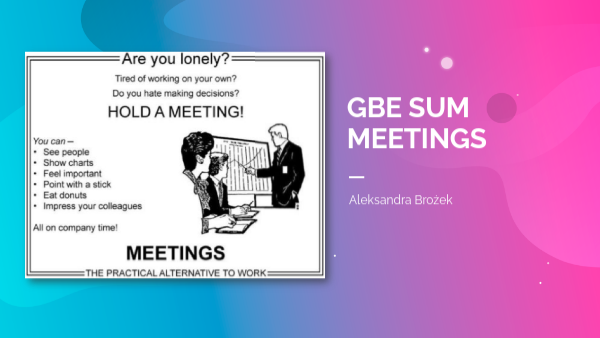 GBE SUM Meetings | Genially