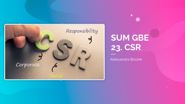 SUM Part Time GBE 23 CSR | Genially