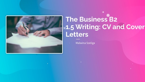 MSz TB B2 1.5 Writing: Cover Letters