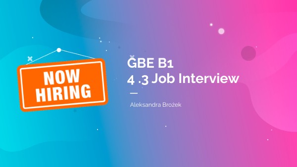 B1 4.3 Job Interview | Genially