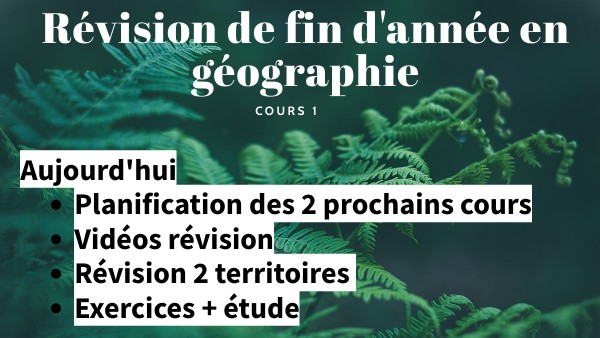 Révision fin d'année géographie | Genially