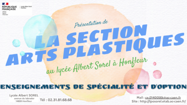 présentation section arts plastiques Lycée A.Sorel Honfleur | Genially