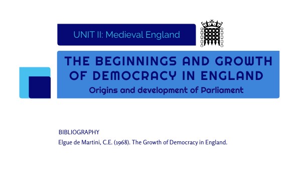 2023 - THE GROWTH OF DEMOCRACY IN ENGLAND