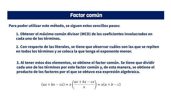 Factor común (pasos) | Genially