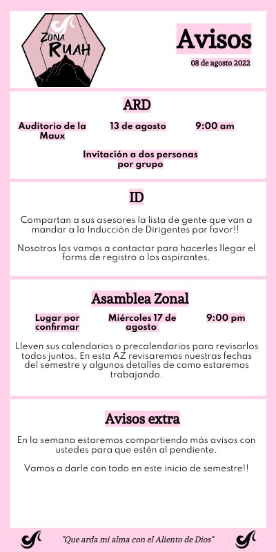 Avisos AZ 08 de agosto | Genially