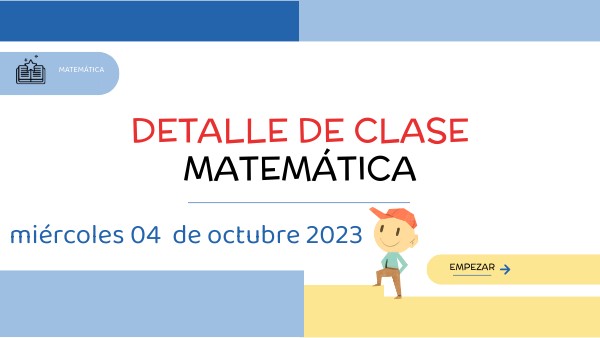 miércoles 04 de octubre matemática