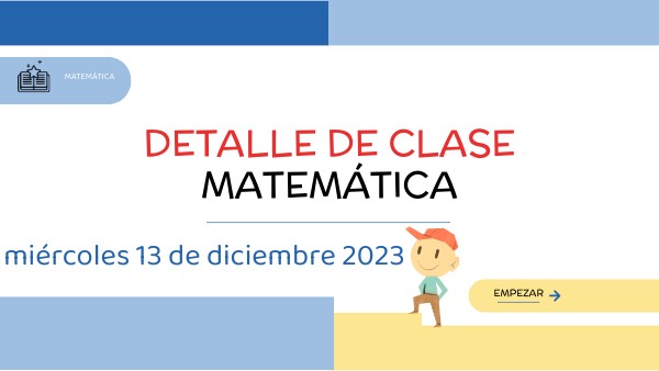 jueves 14 de diciembre matemática