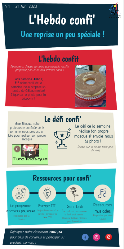 Hebdo Confi' n°1 | Genially