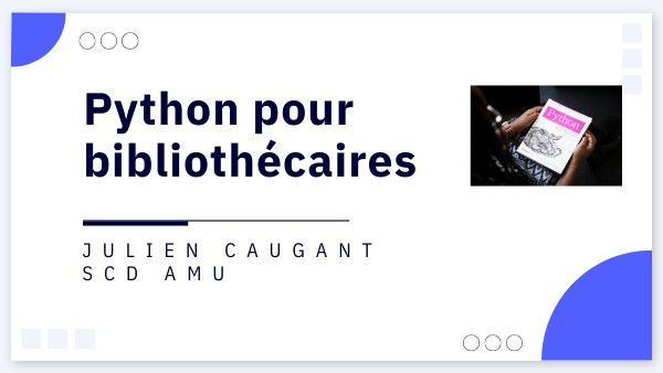 Python pour bibliothécaires