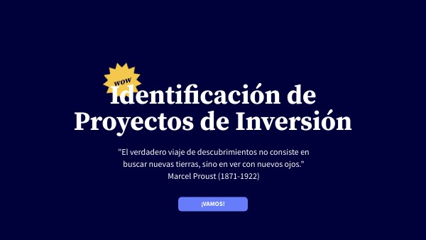 Identificación de Proyectos de Inversión | Genially