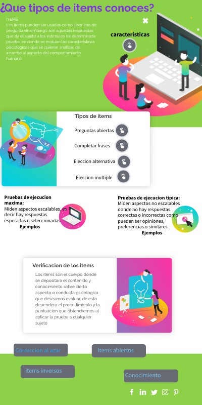 Que tipo de ítems conoces?