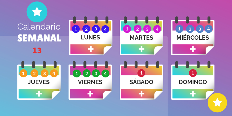 CALENDARIO SEMANAL 15 JUNIO AL 21 JUNIO | Genially