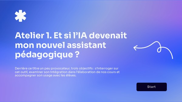 Atelier 1. Et si l’IA... | Genially