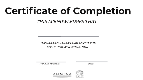 Communication Training Certificate