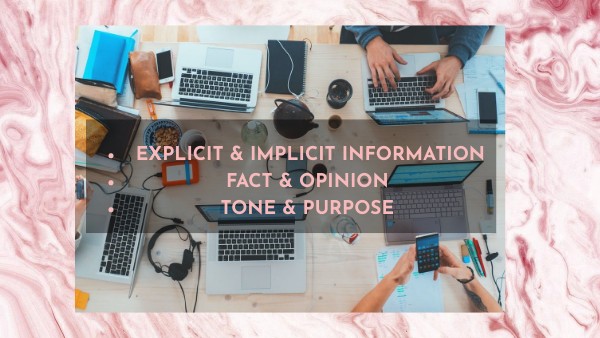 Explicit & Implicit Information, Fact & Opinion, Tone & Purpose | Genially