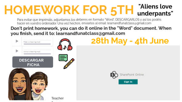 homework 5th 4-11 junio | Genially