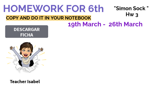 6th Simon Sock 3 18th to 25th March | Genially