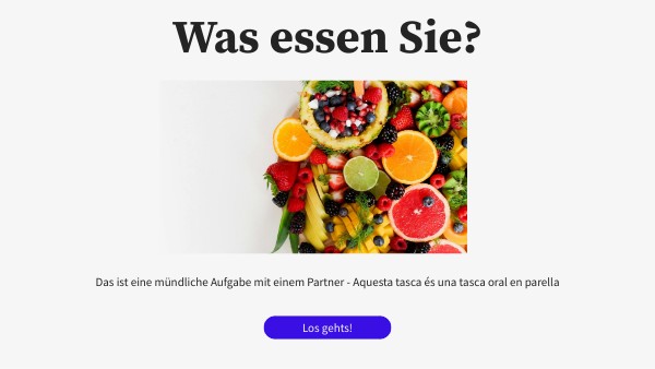 Was essen Sie- Sprechen | Genially