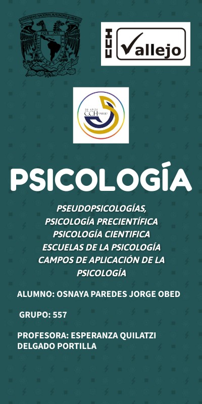 INFOGRAFÍA PSICOLOGÍA OSNAYA PAREDES JORGE OBED GRUPO: 557