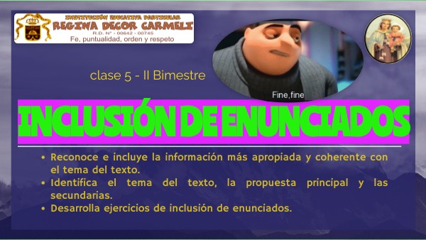 2° Inclusión de enunciados 2do II Bim- 2022 | Genially