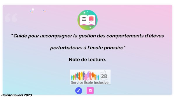 Note de lecture du Guide pour Accompagner la Gestion des comportements ...