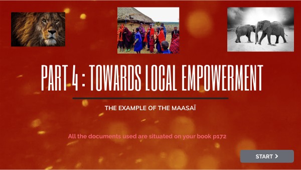 Towards local empowerment, the example of the Maasaï