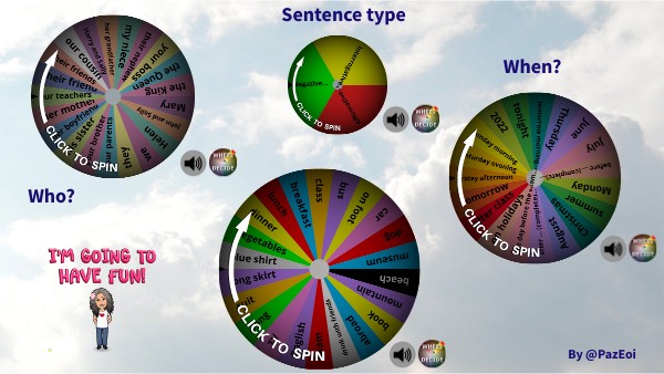Going to - Create a sentence - Wheels | Genially