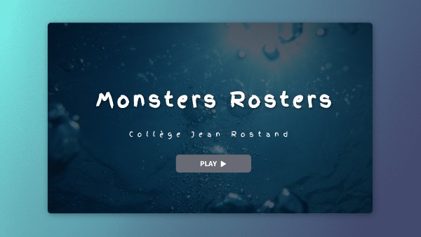Monsters Rosters | Genially